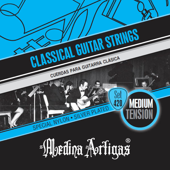 Set de cuerdas Medina Artigas para Guitarra Clásica Plateadas, Medium ...